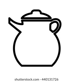 White Kettle Front View Over Isolated Stock Vector (Royalty Free ...