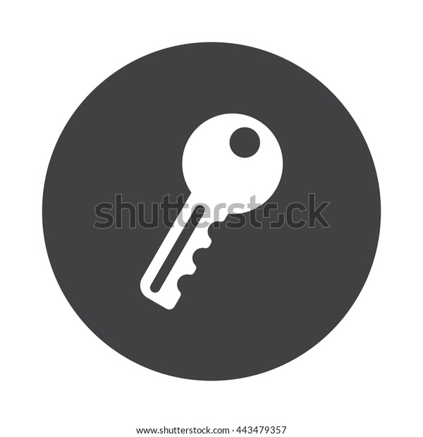 White Key Icon On Black Button Stock Vector (Royalty Free) 443479357