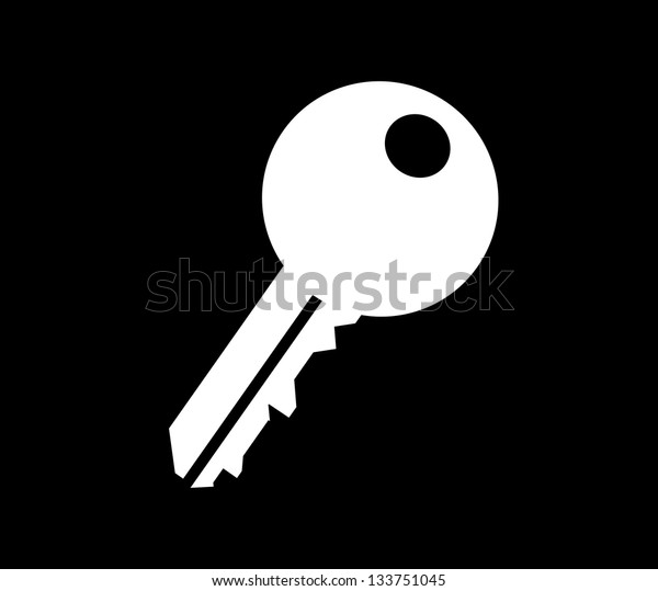 White Key Icon On Clack Background Stock Vector (Royalty Free) 133751045