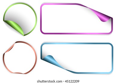 White Labels Stickers Colorful Border Stock Vector (Royalty Free) 45122209