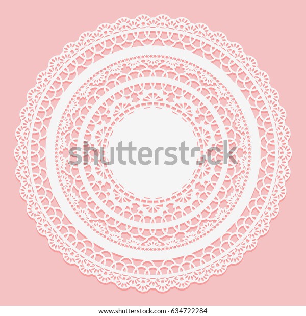 White Lace Napkin On Pink Background Stock Vector (Royalty Free ...