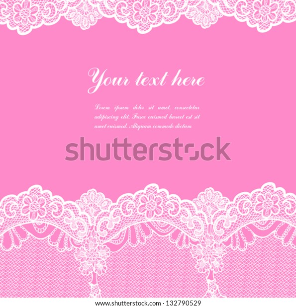 White Lace On Pink Background Place Stock Vector (Royalty Free ...