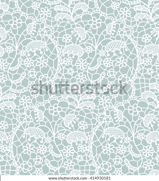 White Lace Seamless Pattern Flowers On Stock Vector (Royalty Free ...