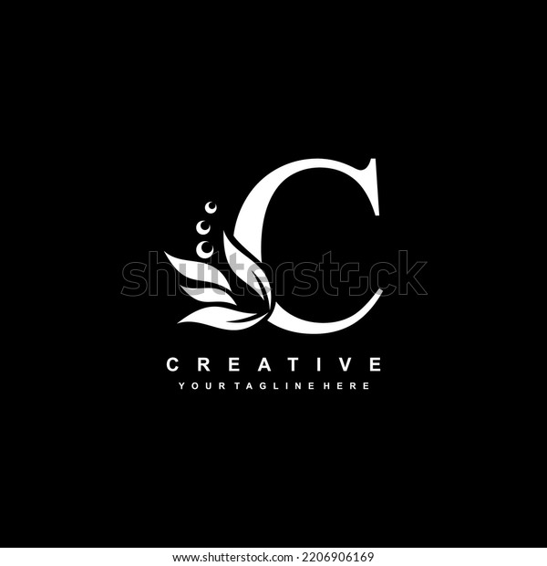 White Letter C Logo Design Flourish Stock Vector (Royalty Free ...
