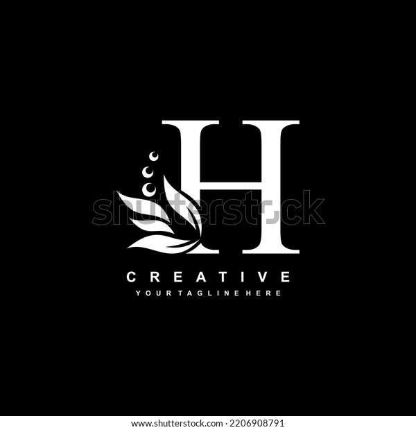 White Letter H Logo Design Flourish Stock Vector (Royalty Free ...