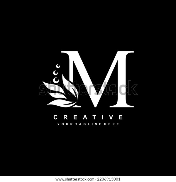 White Letter M Logo Design Flourish Stock Vector (Royalty Free ...