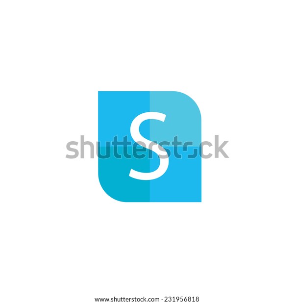 White Letter S Logo On Interesting Stock Vector (Royalty Free) 231956818