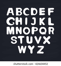 White Letters On Chalkboard Background Alphabet Stock Vector (Royalty ...