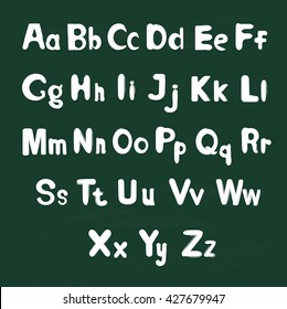 White Letters On Chalkboard Background Alphabet Stock Vector (Royalty ...