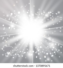 White Light Explosion Isolated On Dark Stock Vector (Royalty Free ...