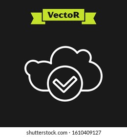 White Line Cloud Check Mark Icon Stock Vector (Royalty Free) 1610409127 ...