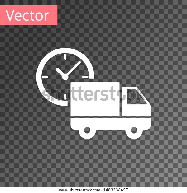 White Logistics Delivery Truck Clock Icon Stock Vector (Royalty Free ...