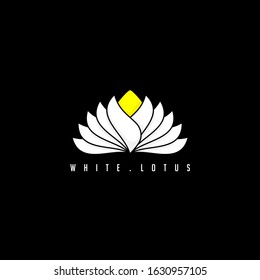 White Lotus Vector Illustration Logo Template Stock Vector (Royalty ...