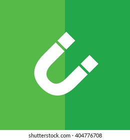 White Magnet Vector Icon Green Background Stock Vector (Royalty Free ...