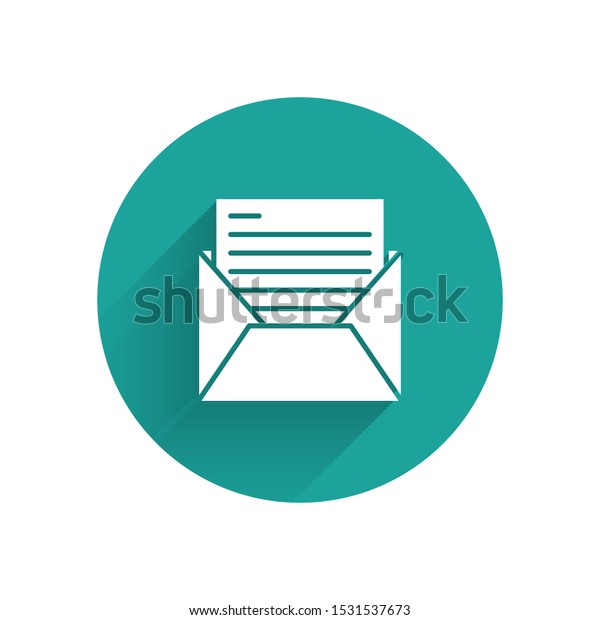 White Mail Email Icon Isolated Long Stock Vector (Royalty Free ...