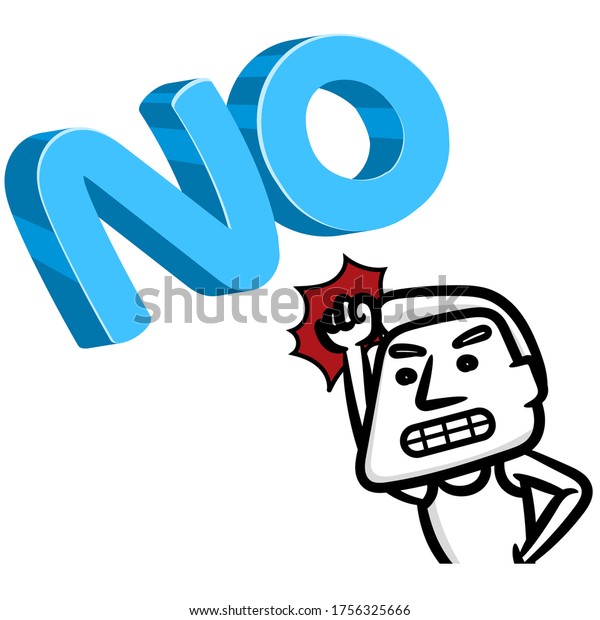White Man Cartoon Say No Vector Stock Vector (Royalty Free) 1756325666 ...