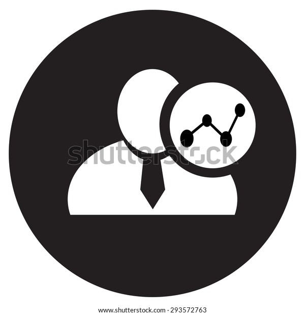 White Man Silhouette Icon Chart Symbol Stock Vector (Royalty Free ...