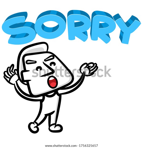 White Man Sorry Cartoon Concept Vector Stock Vector (Royalty Free ...