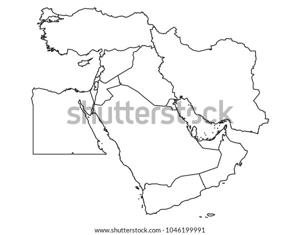 White Map Middle East 2 Pt: เวกเตอร์สต็อก (ปลอดค่าลิขสิทธิ์) 1046199991 ...