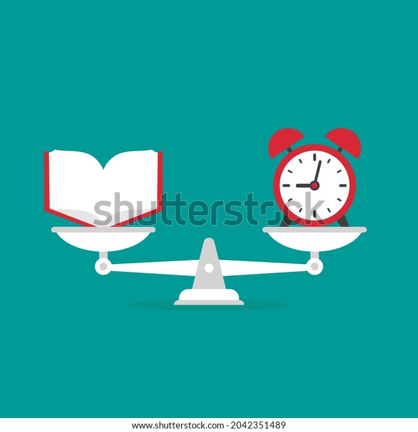 White Mechanical Scales Clock Open Book Stok Vektör (Telifsiz ...