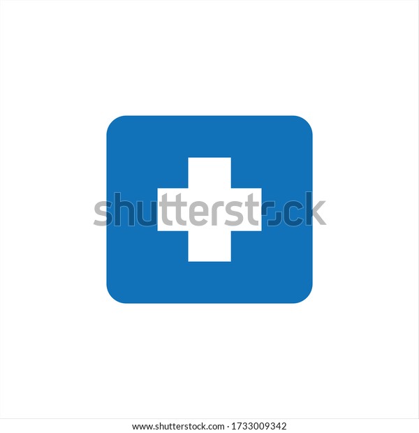 White Medical Plus Sign Centre Blue Stock Vector (Royalty Free ...