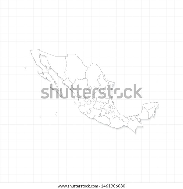 White Mexico Map Grid Vector Thin Stock Vector (Royalty Free ...