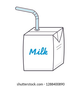 Milk Box Straw Isolated Stock Vector (Royalty Free) 1146505811 ...
