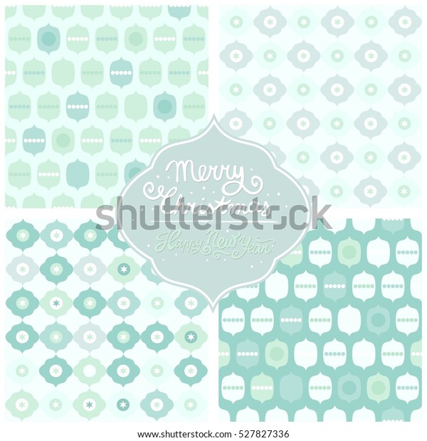 White Mint Turquoise Blue Pastel Christmas Stock Vector (Royalty Free ...