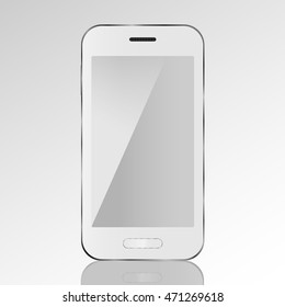 White Mobile Phone Icon Vector Illustration Stock Vector (Royalty Free ...