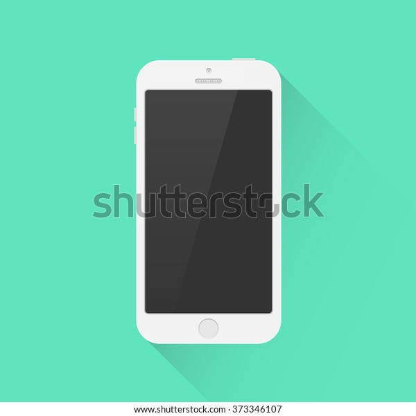 White Mobile Smartphone Flat Design Stock Vector (Royalty Free ...