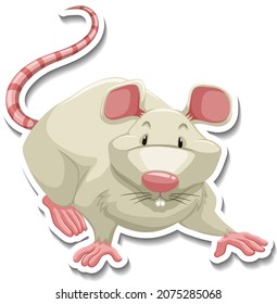 White Mouse Cartoon Character Sticker Illustration Stock Vector ...