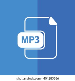White Mp3 Vector Icon Blue Background Stock Vector (Royalty Free ...