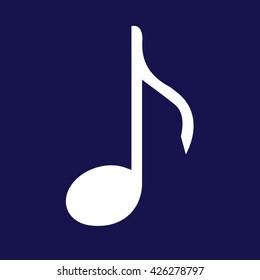 White Music Note Icon Vector Blue Stock Vector (Royalty Free) 426278797