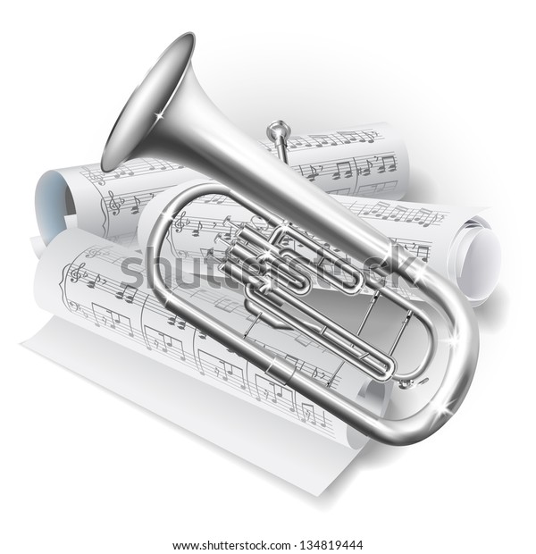 White Musical Background Series Classical Baritone Stock Vector ...