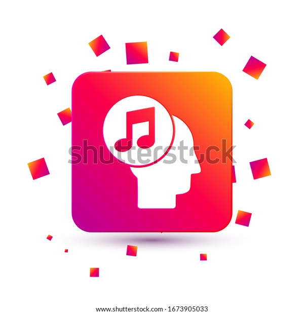 Nota musical blanca en icono de: vector de stock (libre de regalías ...