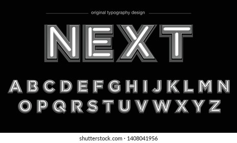 White Neon Lights Bold Typographic Font Stock Vector (Royalty Free ...