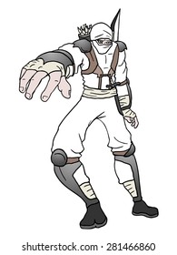 White Ninja Draw Stock Vector (Royalty Free) 281466860 | Shutterstock