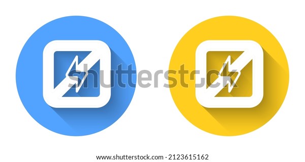 White No Lightning Icon Isolated Long Stock Vector (Royalty Free ...