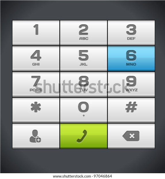 White Number Phone Keypad Stock Vector (Royalty Free) 97046864 ...