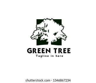 White Oak Tree Black Logo Design Stock Vector (Royalty Free) 1346867234 ...
