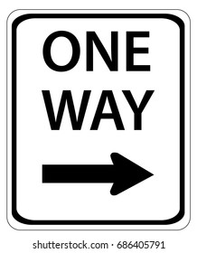 White One Way Signs Stock Vector (Royalty Free) 686374915