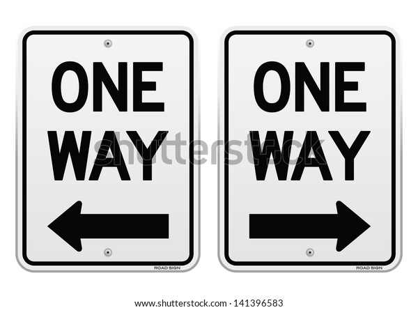 White One Way Signs Stock Vector (Royalty Free) 141396583