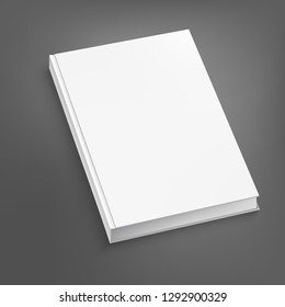 White Open Book On Grey Table Stock Vector (Royalty Free) 1292900329 ...