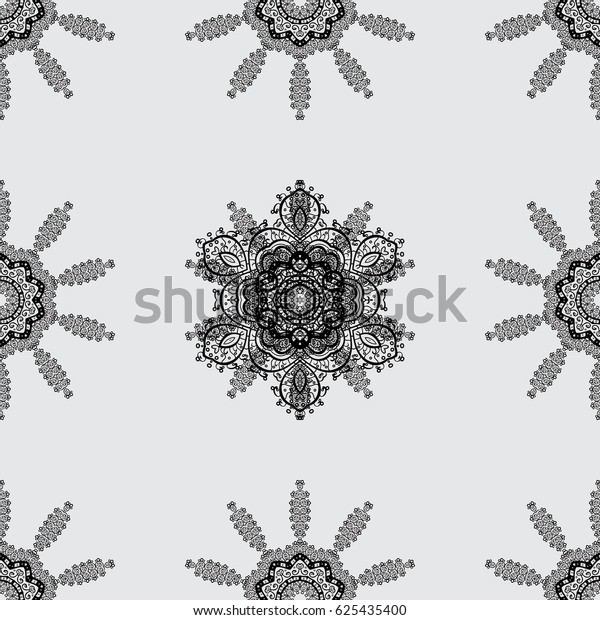 White Outline Floral Decor Vector Illustration Stock Vector (Royalty ...