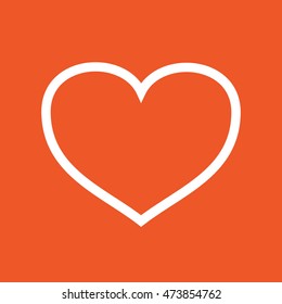 White Outline Heart Symbol Vector Icon Stock Vector (Royalty Free ...