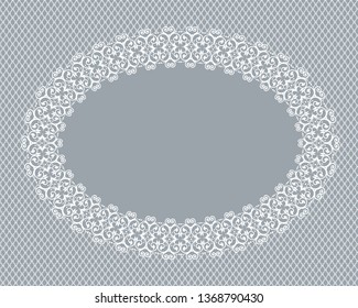 White Oval Lace Frame On Gray Stock Vector (Royalty Free) 1368790430