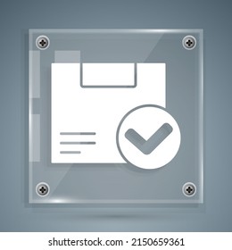 White Package Box Check Mark Icon Stock Vector (Royalty Free ...