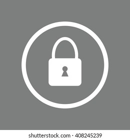 White Padlock Vector Icon Gray Background Stock Vector (Royalty Free ...