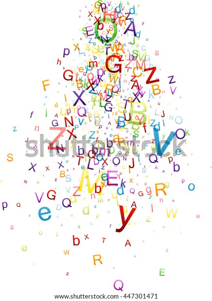 White Paper Background Waterfall Color Letters Stock Vector (Royalty ...