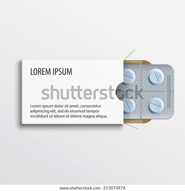 Boîte de papier blanc pour comprimés : image vectorielle de stock ...